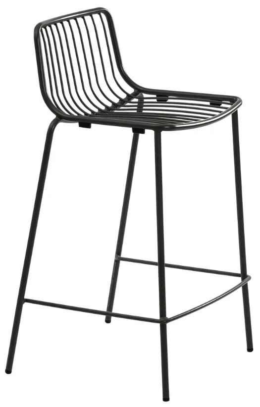 OnaDnes -20% Pedrali Antracitově šedá kovová barová židle Nolita 3657 65 cm