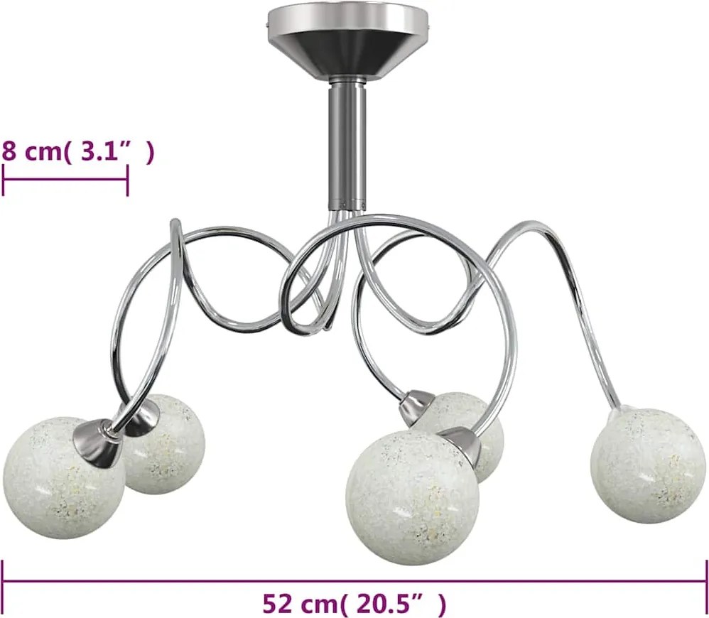 Stropní svítidlo s kulatými drátěnými stínidly pro 5 LED G9 337907