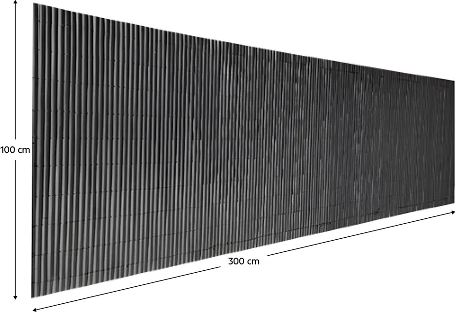 Zahradní zástěna, černá, 300x100 cm, ABEO