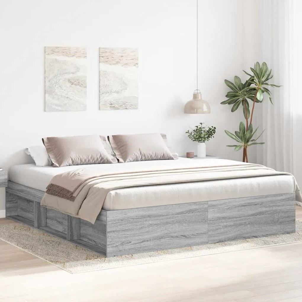 Rám postele šedý sonoma 180 x 200 cm Super King Size 3203885