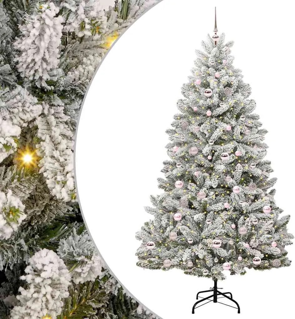 Umělý vánoční stromeček 210 cm 300 LED Teplá bílá PVC a ocel 3395759