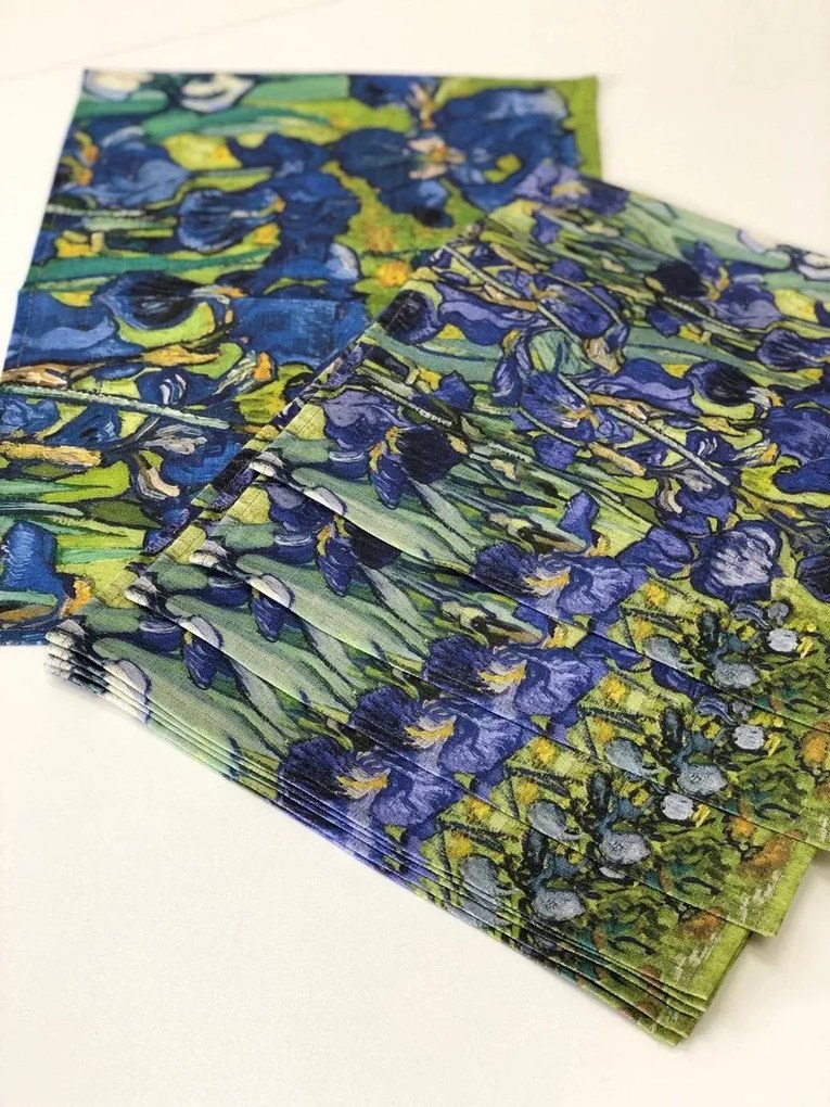 Lenbutik Lněné prostírání 48x32 cm Vincent Van Gogh Kosatce /Irisis