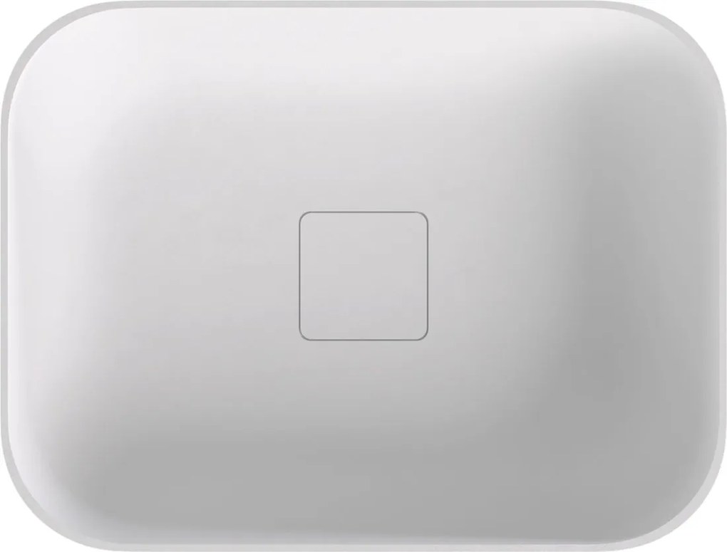 Polysan Banera Square umyvadlo na desku 50 x 63 cm bez otvoru pro baterii bez přepadu litý mramor bílá mat 14596MAT