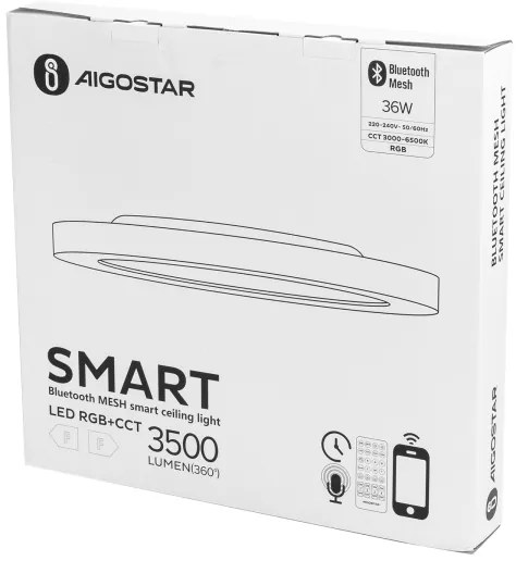 Aigostar - LED RGBW Stmívatelné stropní svítidlo LED/36W/230V 3000-6500K bílá+DO