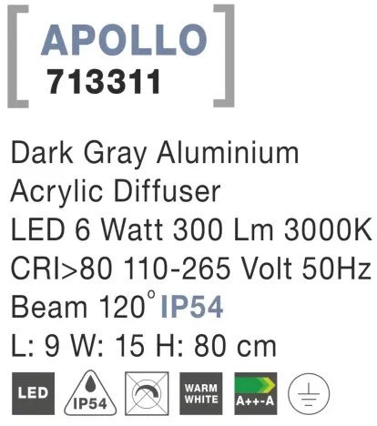 Venkovní LED lampa Apollo