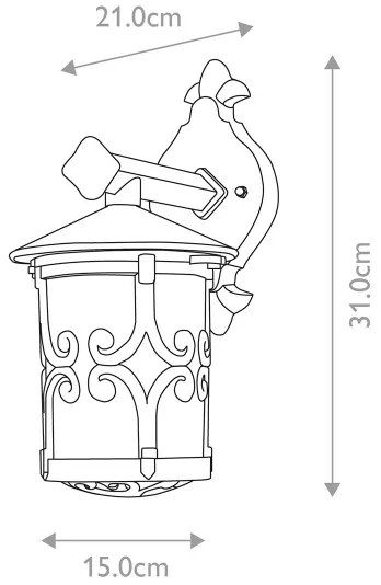 Elstead BL8-BLACK - Venkovní nástěnné svítidlo HEREFORD 1xE27/100W/230V IP23