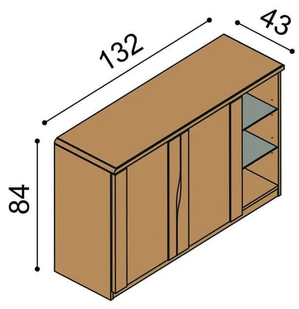 Komoda JELÍNEK ELEN H25 DD4N Materiál: Dub, Moření: Cherry