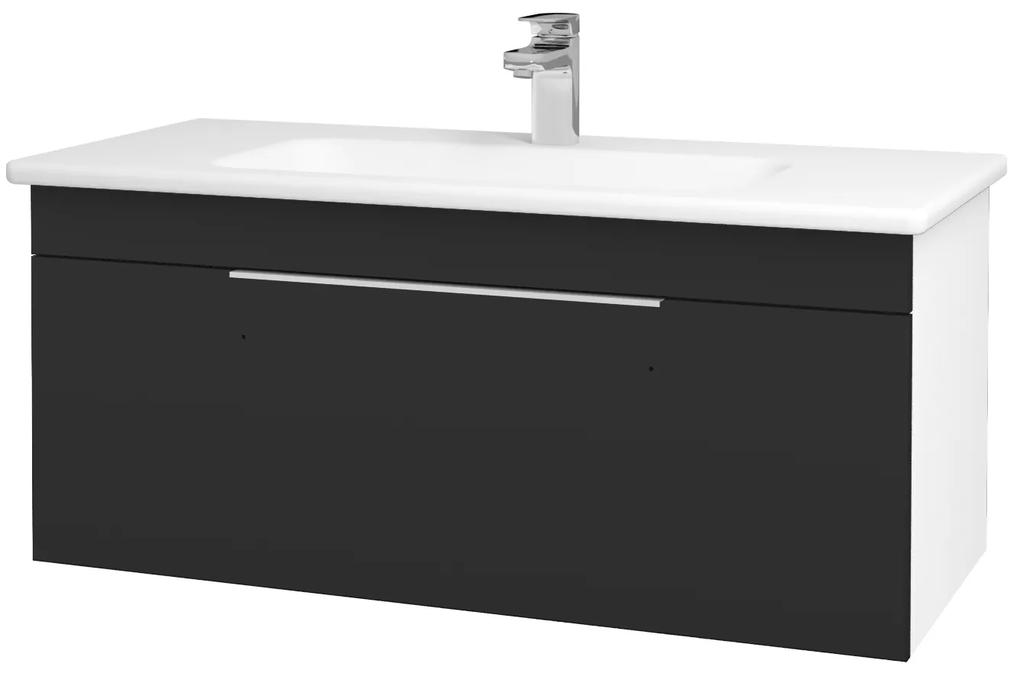Dřevojas Koupelnová skříň ASTON SZZ 100 Varianta: N01 Bílá lesk / Úchytka T02 / D08 Wenge