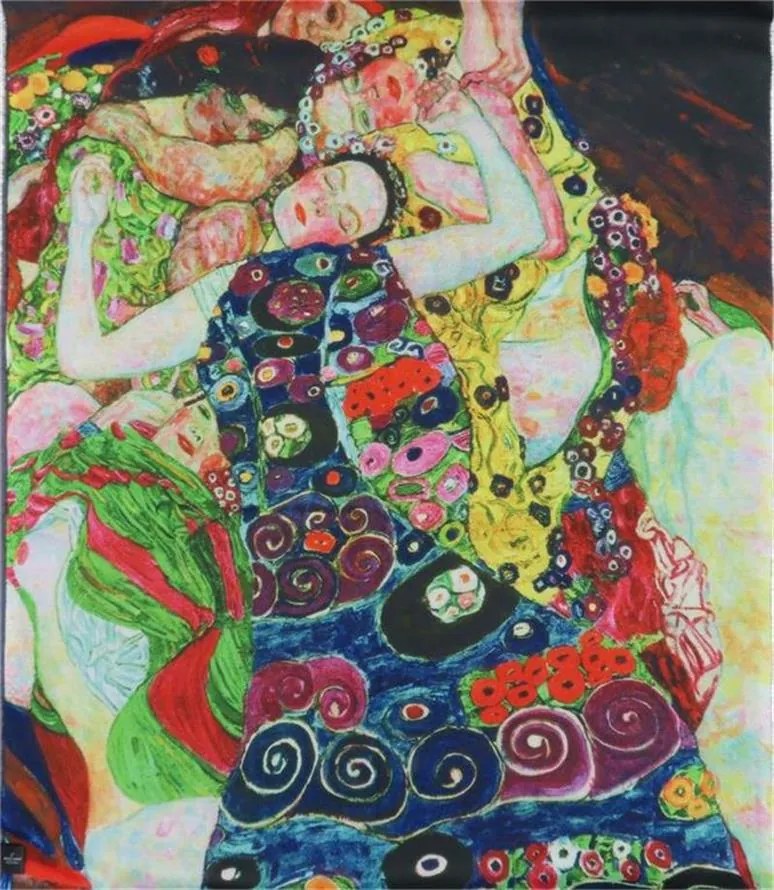 Bavlissimo Šála 180 x 70 cm Gustav Klimt Panna