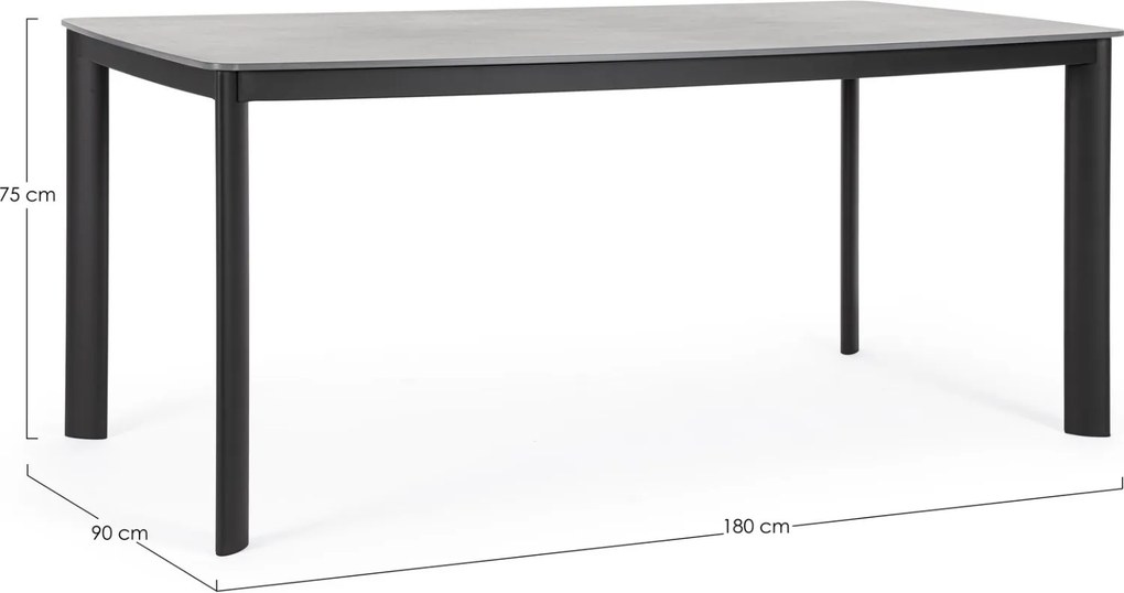 BIZZOTTO Zahradní jídelní stůl ALCORA 180x90 cm černý