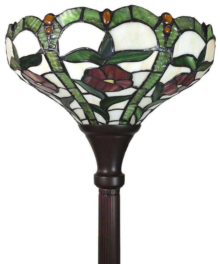 Stojací lampa 6025 skleněné stínidlo styl Tiffany