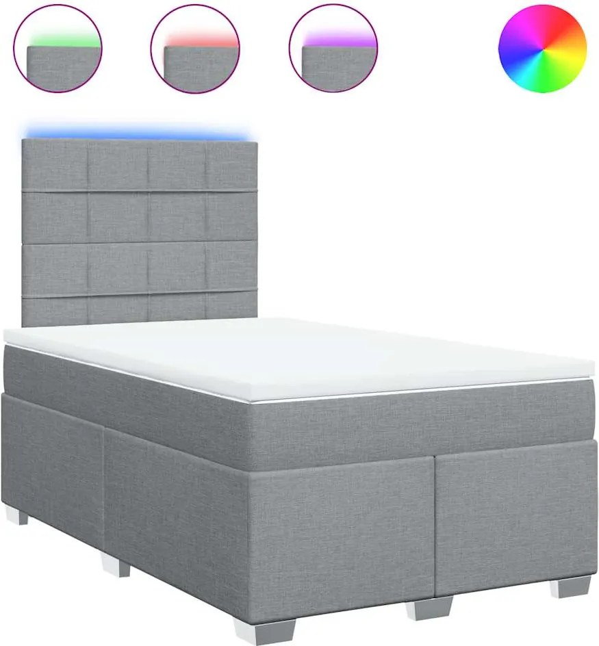 Box spring postel s matrací světle šedá 120 x 200 cm textil 3292755