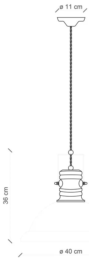 Ferroluce Závěsné retro svítidlo INDUSTRIAL, Ø 40 cm, 1xE27 Barva: Rudá červená