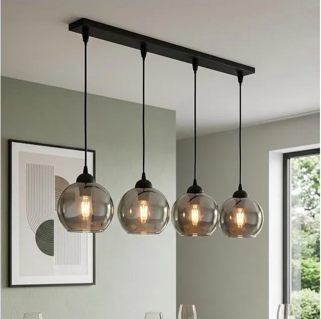 BRILAGI - Lustr na lanku DIOR 4xE27/60W/230V černá/kouřová šedá