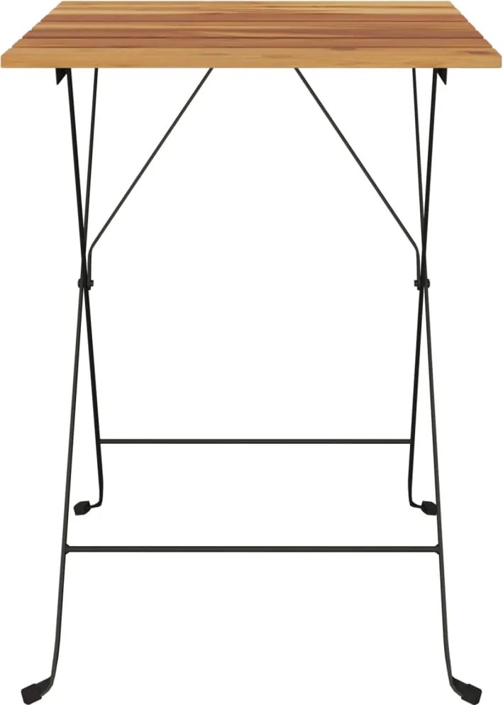 Skládací bistro stůl 55 x 54 x 71 cm masivní teak a ocel 319978