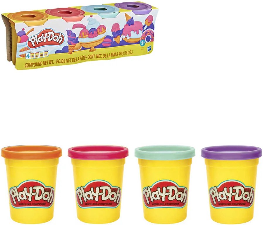 HASBRO PLAY-DOH Kreativní set modelína 4 kelímky dobroty mix barev 14e4869
