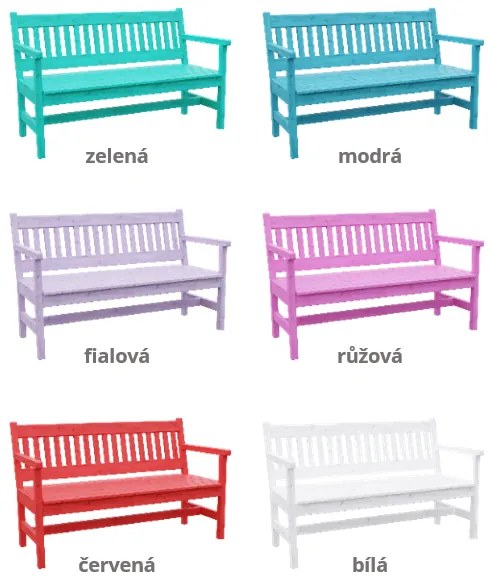 Zahradní lavice RADOST 120x50x45/90 - různé barvy