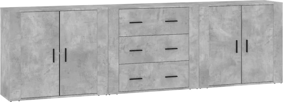 Příborníky 3 ks betonově šedé kompozitní dřevo 3185403