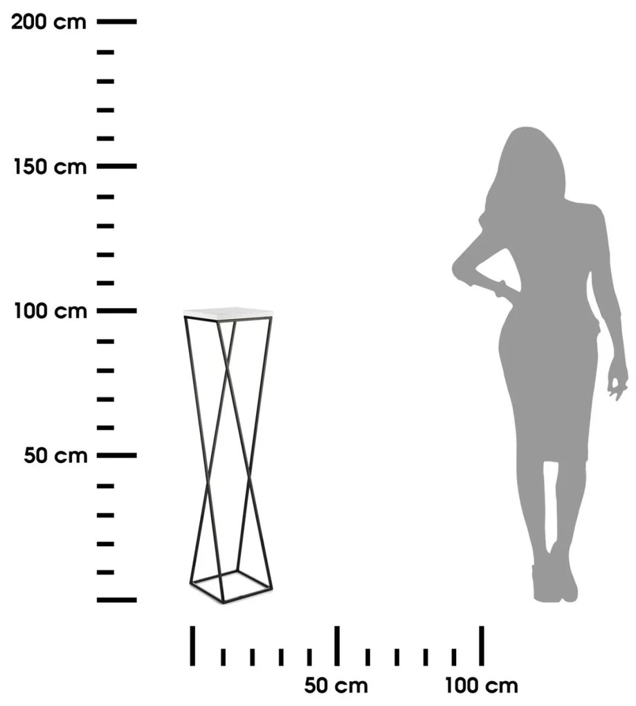 Květinový stojan LOFT I 100 cm černý/bílý