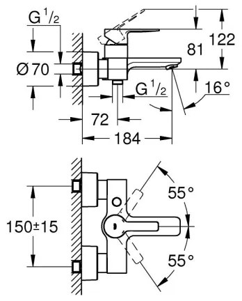 GROHE 33849001 - Vanová baterie LINEARE DN 15 lesklý chrom