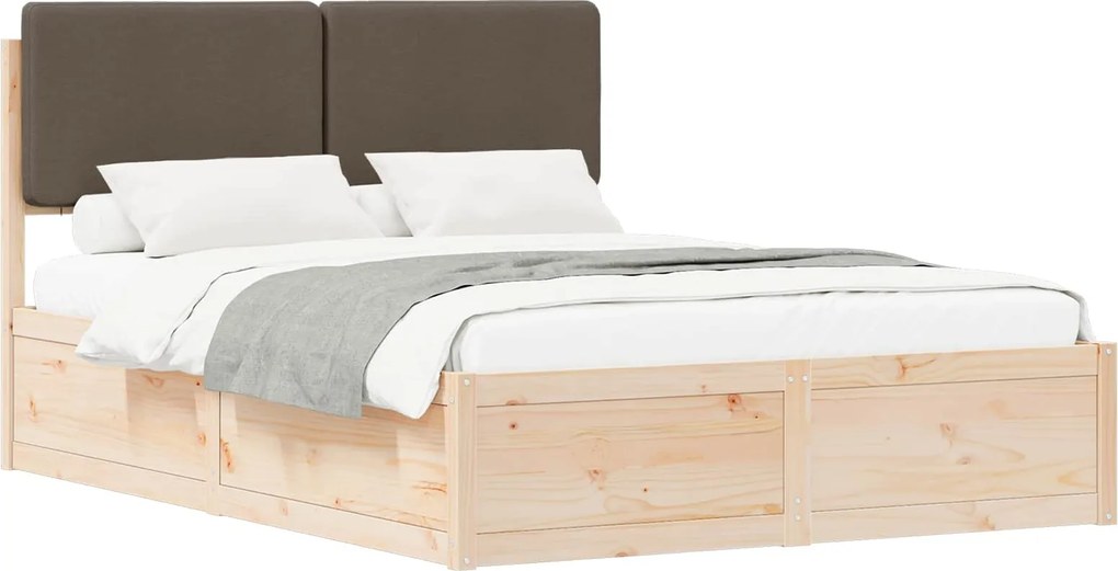 Rám postele s čalouněným čelem s čelo Taupe 140 x 190 cm 3398167