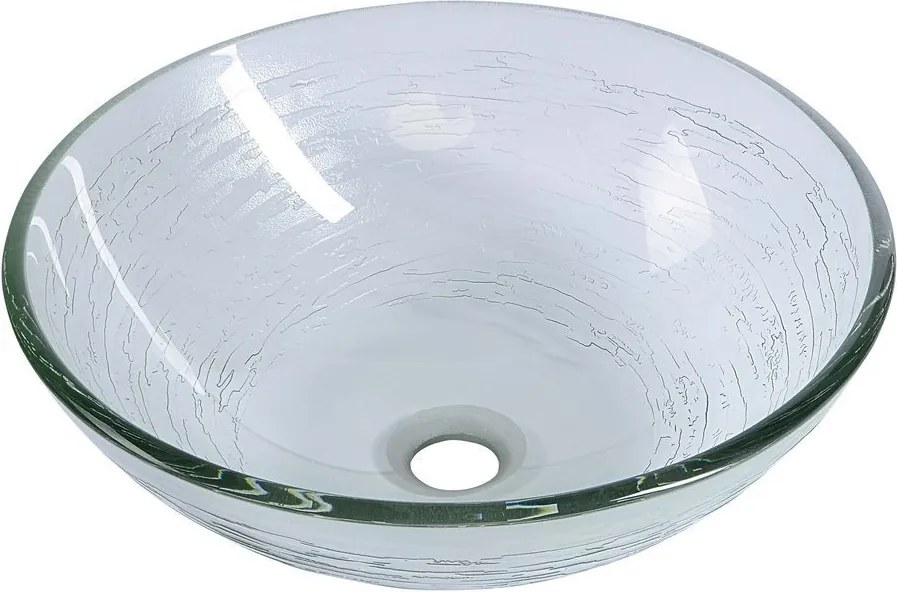 Sapho Sapho, RIPPLE skleněné umyvadlo průměr 42 cm, 2501-18