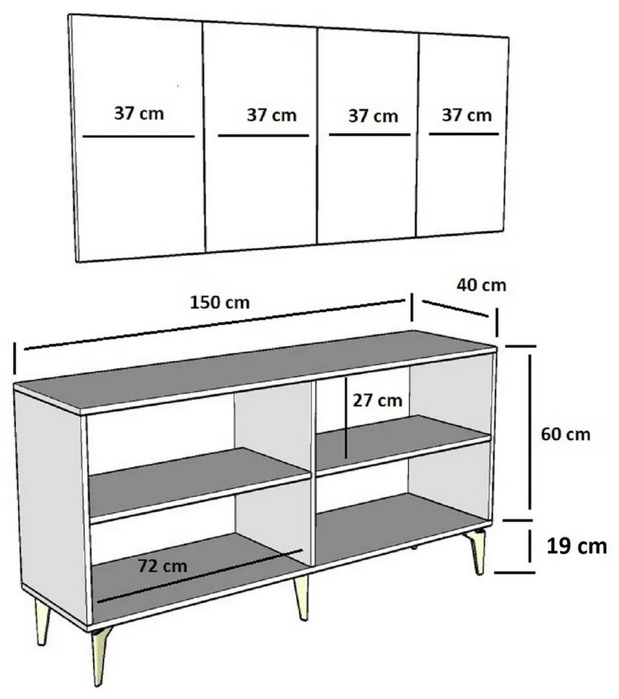 Skříňka Karya White and Gold