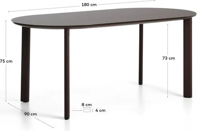 Zahradní jídelní stůl se skleněnou deskou 90x180 cm Erice – Kave Home