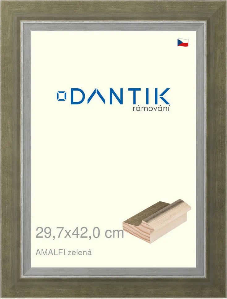 DANTIK rámeček 29,7x42 | AMALFI zelená (Plexi Čiré)