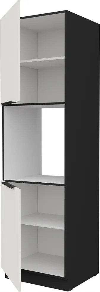ARIA wb | vysoká skříňka 60 DP-210 2F na vestavnou troubu | 60 cm | ANTI FINGERPRINT povrch | černá/bílá