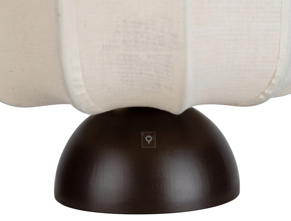 Japandi stolní lampa tmavě bronzová s béžovým stínidlem - Nori
