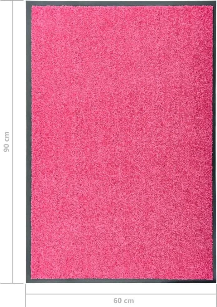 vidaXL Rohožka pratelná 60 x 90 cm [323446] Barva: Růžová