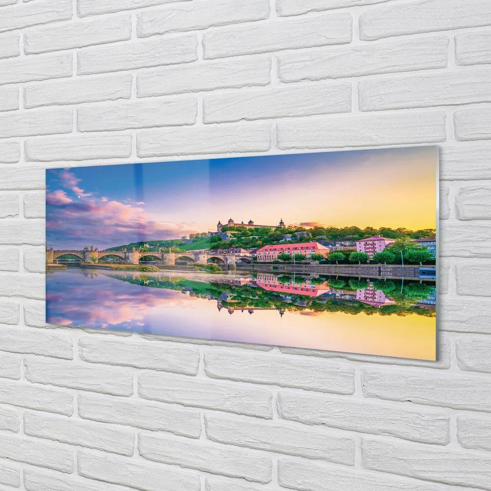 akrylový obraz řeka Německo Sunset 120x60 cm