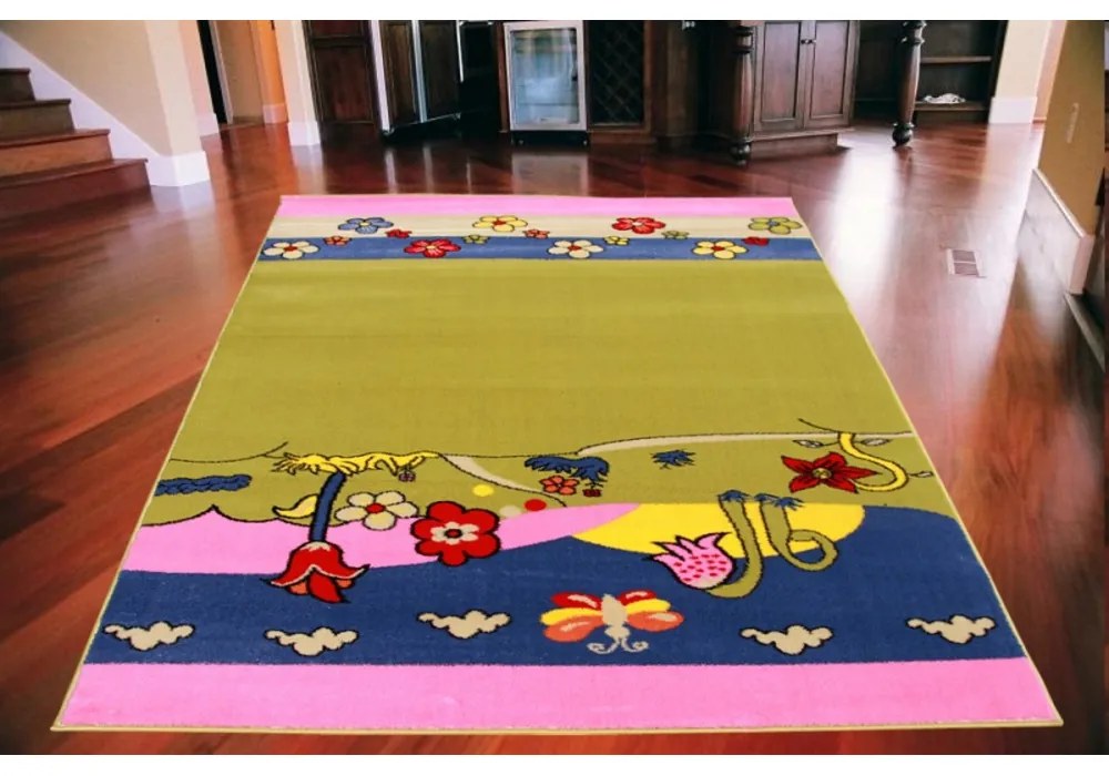 Dětský koberec Louka zelený, Velikosti 125x160cm