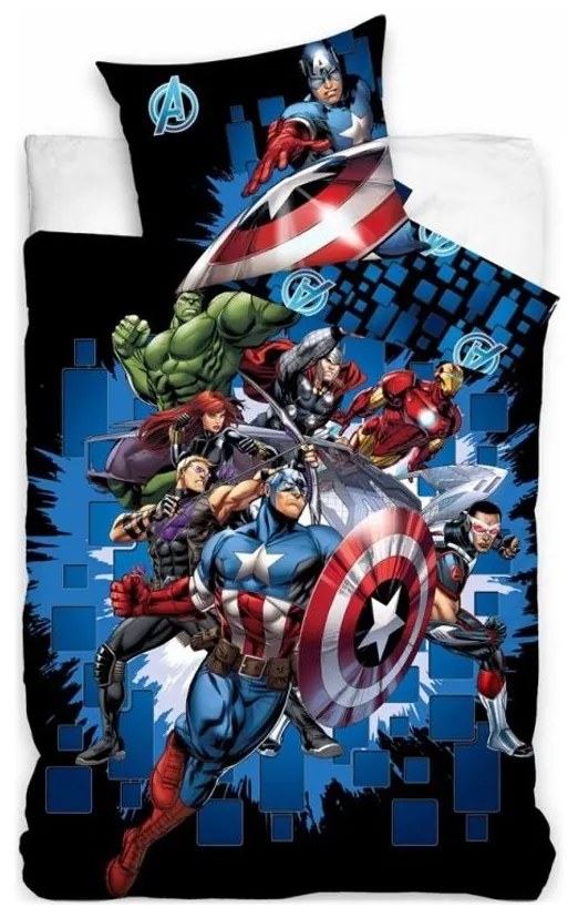 Bavlněné ložní povlečení Avengers - motiv Super Heroes - 100% bavlna - 70 x 90 cm + 140 x 200 cm