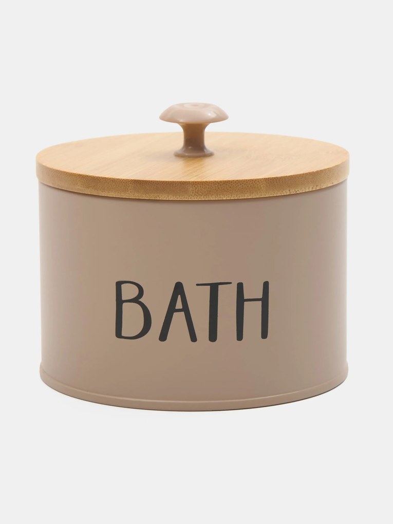 Sinsay - Úložná krabička s nápisem „Bath“ - hnědá