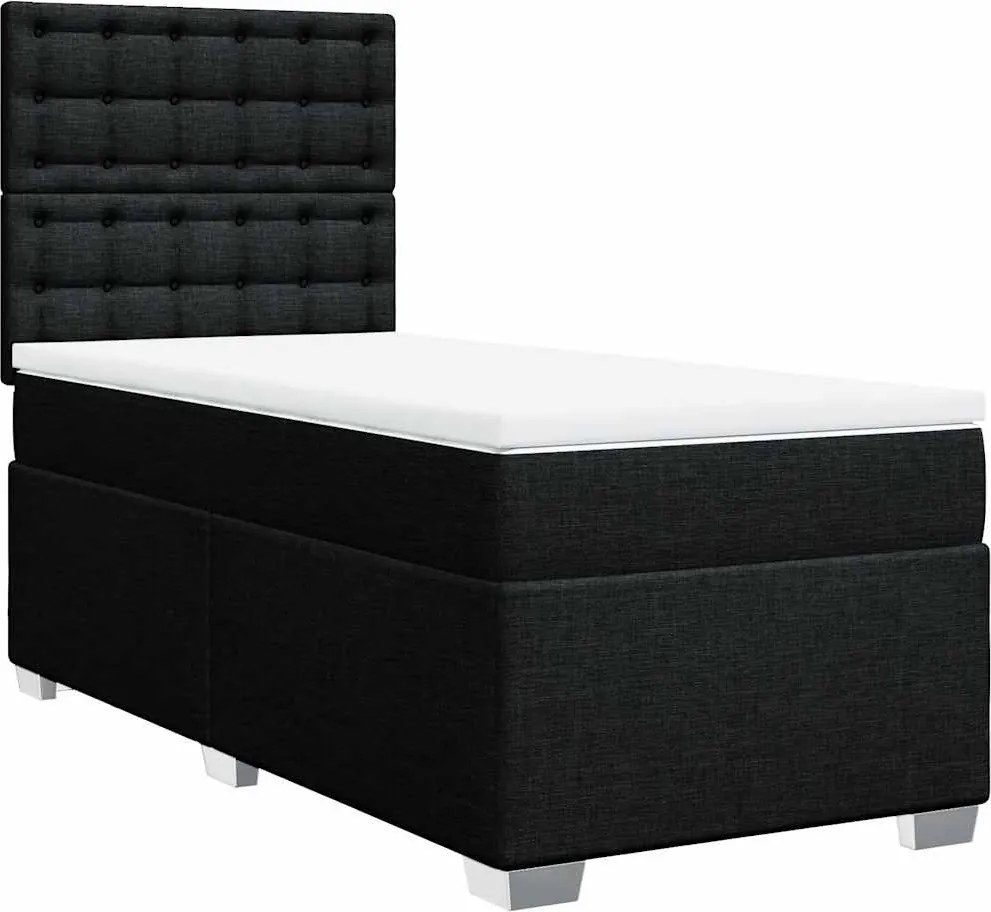 Box spring postel s matrací černá 80 x 200 cm textil 3292631