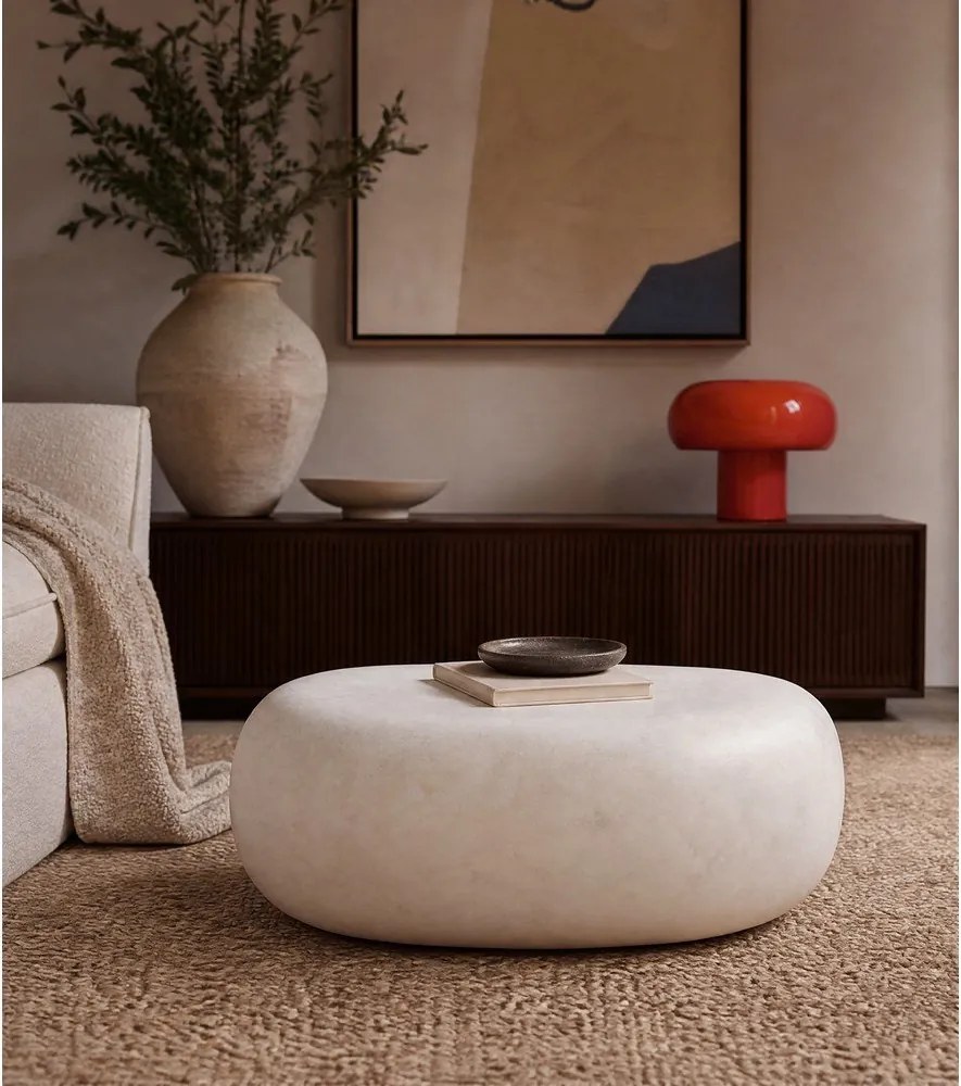 Bílý konferenční stolek 49x65 cm Pebble – vtwonen