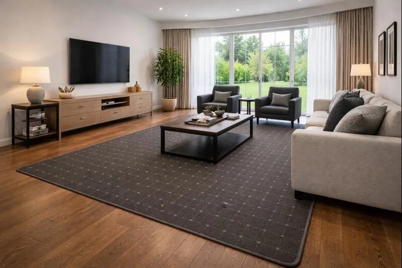 Condor Carpets, Kusový koberec Udinese antracit čtverec, 60x60, šedá, chodba / předsíň