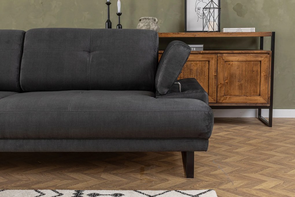 Atelier del Sofa 3-místná pohovka Mustang - Anthracite, Antracitová