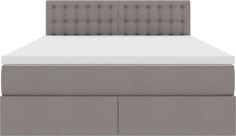 Postel s úložným prostorem a matrací Taupe 140 x 200 cm Samet 3370641