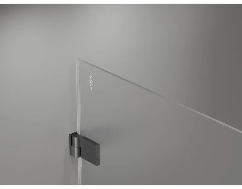 Mexen Lunar-B L sklápěcí sprchový kout levý 75 x 70 cm, čiré sklo, broušený grafit, 832L-075-070-66-00-L