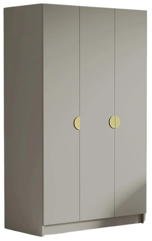 Šatní skříň CAMON 150 cm - béžová/zlaté úchytky