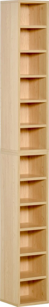 HOMCOM Sada 2 sloupových polic pro skladování CD-DVD, 6 + 6 oddílů, rozměry 21D x 19Š x 88V cm, maximální kapacita 160 CD, barva buku