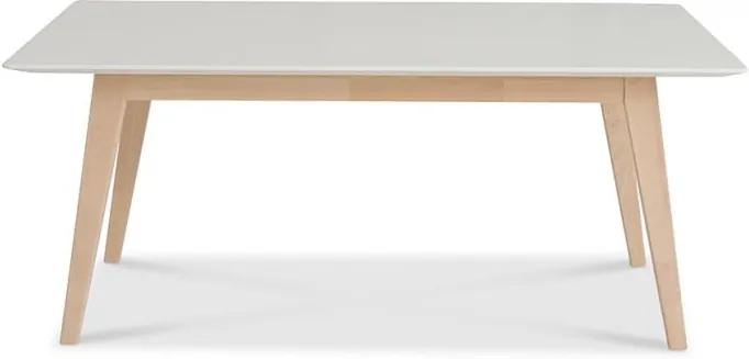 Bílý ručně vyráběný konferenční stolek z masivního březového dřeva Kiteen Kolo