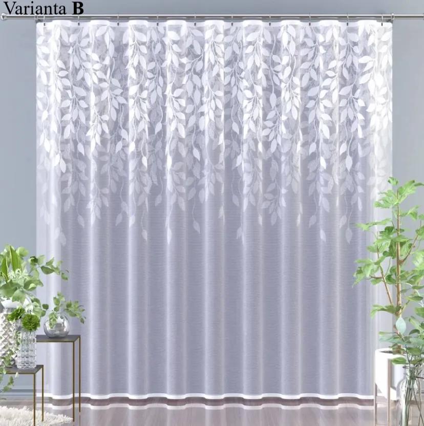 Rebeka žakárová záclona, bílá, metráž,  3 rozměry výška: 120cm, výběr stran: varianta A