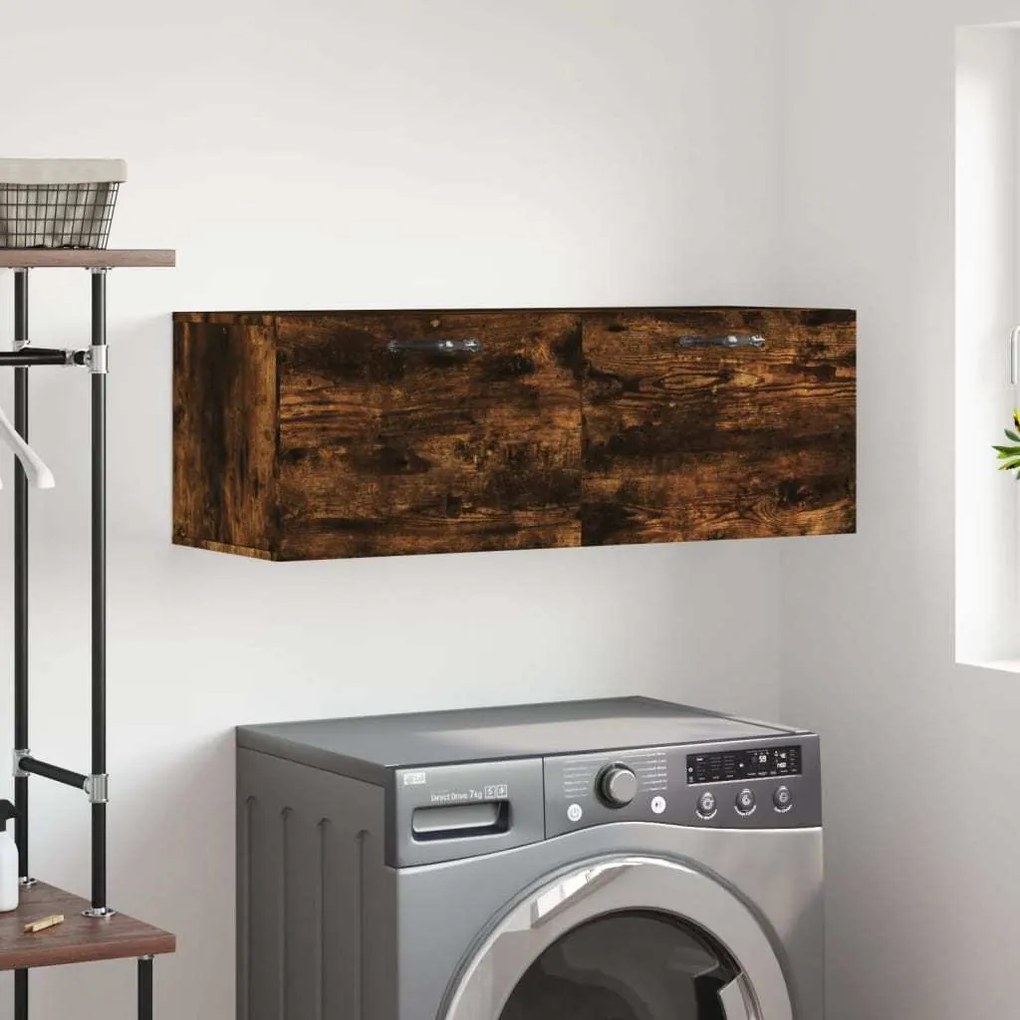 vidaXL Nástěnná skříňka 100 x 36,5 x 35 cm kompozitní dřevo [830124] Barva: kouřový dub