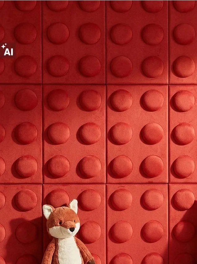 Sinsay - Sametový čalouněný panel ve tvaru kostky - červená