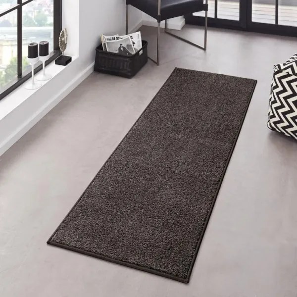 Hanse Home, Kusový koberec Pure 102661 Anthracite, 80x400, šedá, kancelář