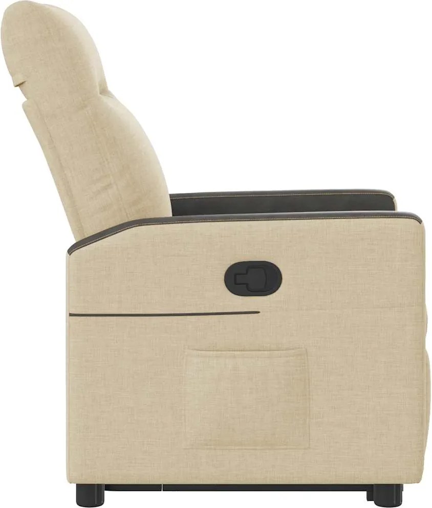 Zvedací polohovací křeslo krémové textil 3324056